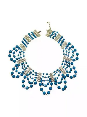 JENNIFER GIBSON JEWELLERY 2000s Crystal Festoon Necklace - Blue