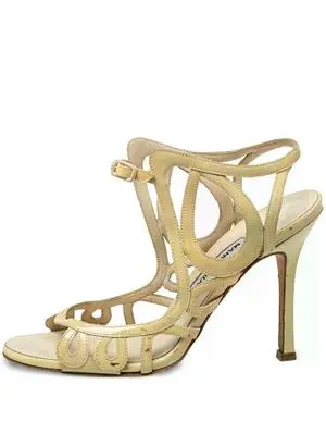 Manolo Blahnik Strappy Stiletto Sandals - Yellow