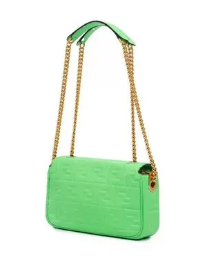 Fendi Zucca Embossed Chain Baguette - Green