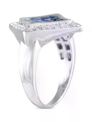 LB EXCLUSIVE 14k White Gold Sapphire And Diamond Ring