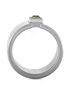 SWATCH Stainless Steel Princess-cut Crystal Statement Ring