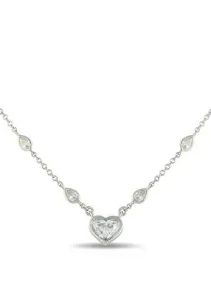 LB EXCLUSIVE 18kt White Gold Diamond Heart Necklace