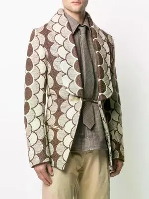 WALTER VAN BEIRENDONCK Geometric Print Shawl Lapel Jacket