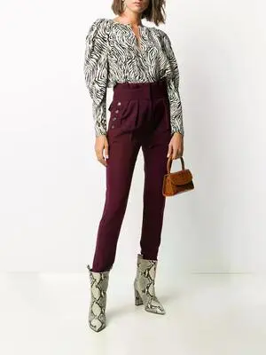 Dior 2000s Burgundy Virgin Wool-lycra Blend Slim-fit Trousers - Red