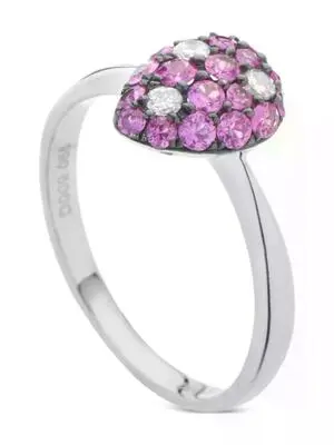 LB EXCLUSIVE 18k White Gold Diamond And Ruby Cocktail Ring - Silver