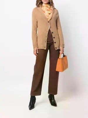 JEAN PAUL GAULTIER 1990s Knitted V-neck Cardigan - Brown