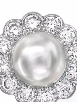 PRAGNELL Platinum Pearl And Diamond Stud Earrings