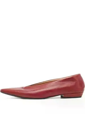 Bottega Veneta Square-toe Ballet Flats - Red
