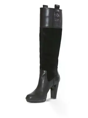 TOD'S Knee-high Leather And Suede Boots