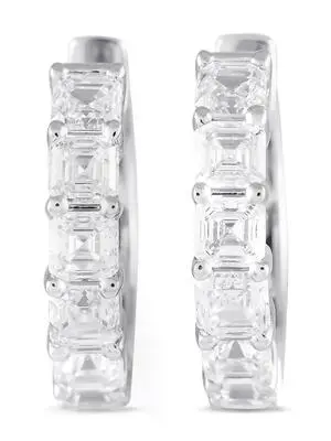 LB EXCLUSIVE 18k White Gold Diamond Huggie Earrings - Silver