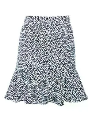 Paul & Joe Floral Print Ruffled Skirt - Blue