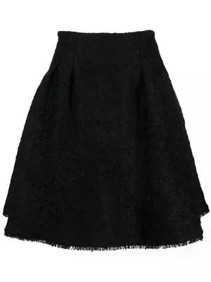 Dior Textured Flared Mini Skirt - Black