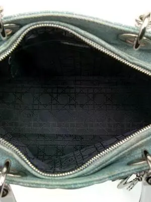 Dior Large Denim Cannage Lady Satchel