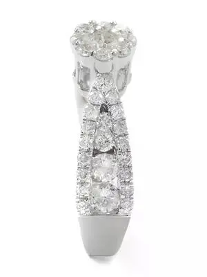 LB EXCLUSIVE 14k White Gold Diamond Floral Motif Ring