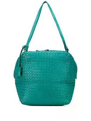 Bottega Veneta 2010 Nappa Intrecciato Cube Shoulder Bag - Blue