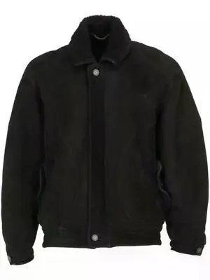A.N.G.E.L.O. VINTAGE CULT 1980s Suede Bomber Jacket With Shearling Lining - Black