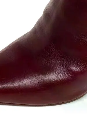 Vetements Burgundy Leather Pointed-toe Zip-up Boots