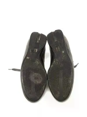 Gucci Metallic Double G Leather Lace-up Sneakers