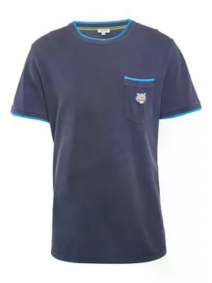 Kenzo Tiger-patch Cotton T-shirt - Blue