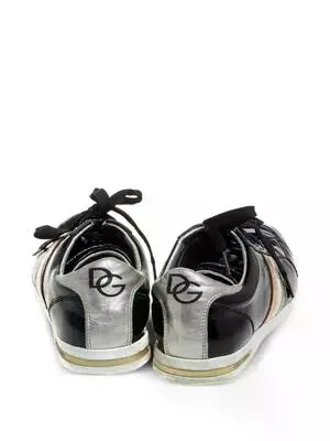 Dolce & Gabbana Metallic Leather Lace-up Sneakers