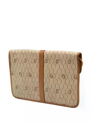 Dior 20th Century Honeycomb Monogrammed Canvas Chain Crossbody Bag - Brown