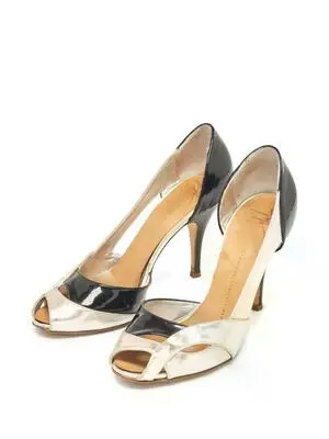 GIUSEPPE ZANOTTI Tone And Black Panel Peep-toe Stilettos