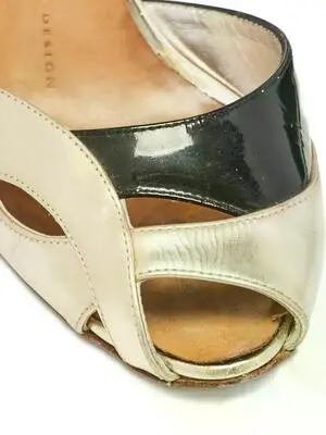 GIUSEPPE ZANOTTI Tone And Black Panel Peep-toe Stilettos