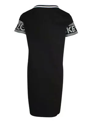 Kenzo Kenzo Black Logo Print T-Shirt Midi Dress Black