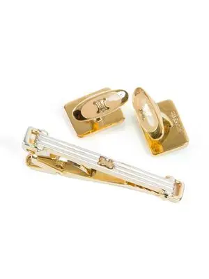 Celine 1990s Horsebit Cufflinks Set