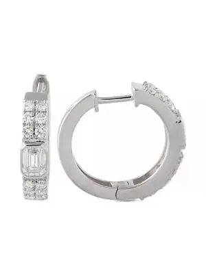 LB EXCLUSIVE 18k White Gold Diamond Hoop Earrings - Silver