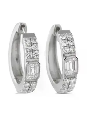 LB EXCLUSIVE 18k White Gold Diamond Hoop Earrings