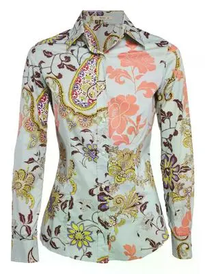 Etro Paisley And Floral Print Long Sleeve Shirt