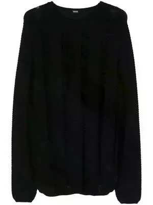 Versace 2000s Openwork-knit Cotton Jumper - Black