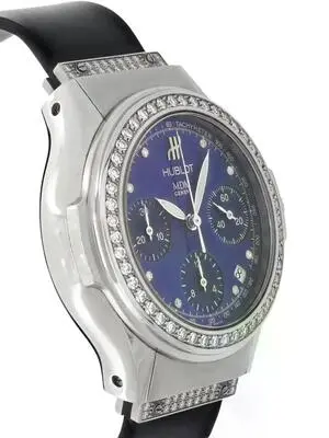 HUBLOT Mdm 40mm Stainless Steel Chronograph Watch With Diamond Bezel