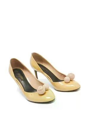 LOUIS VUITTON Patent Leather Pumps With Logo Bead Detailing