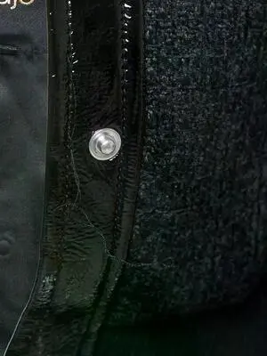 Maje Textured Tweed And Patent Leather Jacket