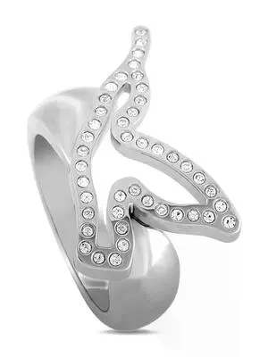 SWATCH Crystal Embellished Stainless Steel Ring - Silver