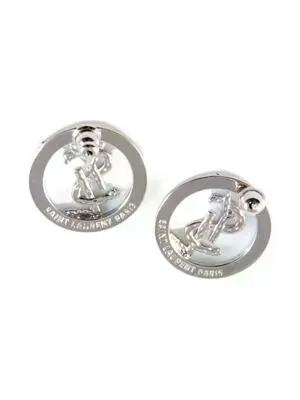 Saint Laurent 2000s Logo-detail Round Earrings