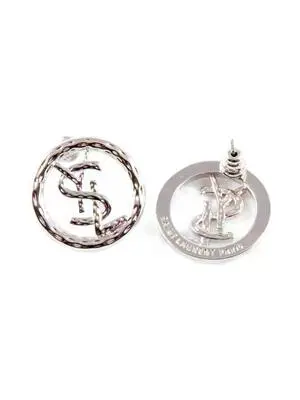 Saint Laurent 2000s Logo-detail Round Earrings