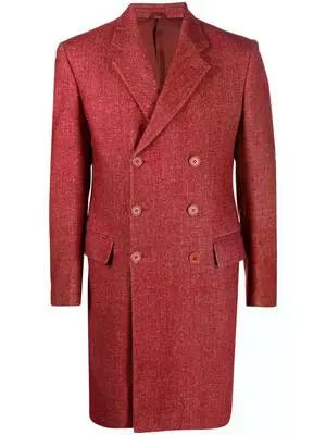 Helmut Lang 1990s Double-breasted Coat - Red
