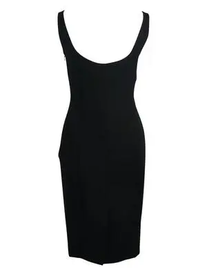 Moschino Cowl Neck Sleeveless Rear Zip Dress - Black