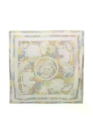 Hermès 2010s Carré 90 Marble Ex‑libris Scarf - Neutrals
