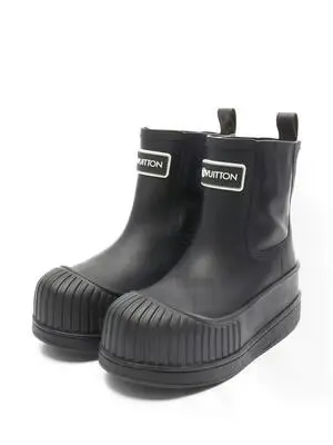 LOUIS VUITTON Polar Line Ankle Boots With Signature Monogram Detail - Black