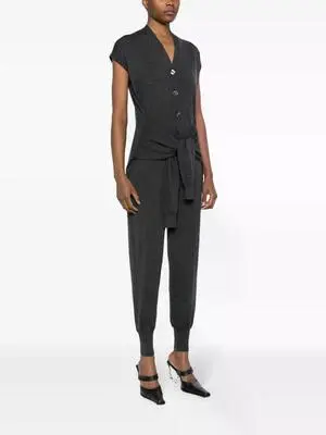 JEAN PAUL GAULTIER 1990s Belted Virgin Wool Jumpsuit - Grey