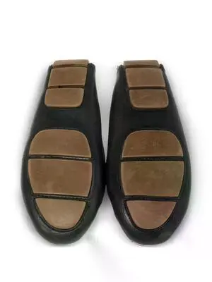 Tory Burch Leather Loafers With Gold Tone Logo Hardware