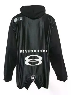 Balenciaga Logo-print Cotton Hoodie - Black