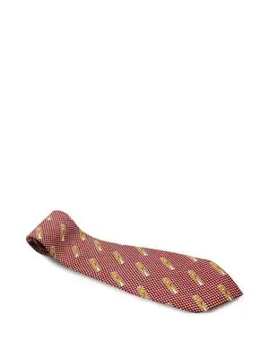 Moschino Printed Silk Neck Tie - Red