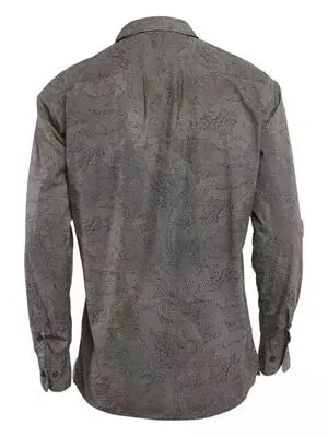 Bottega Veneta Abstract-print Cotton Shirt - Blue