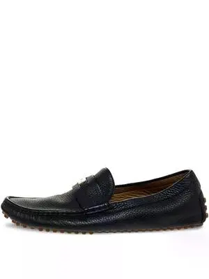 Gucci Leather Loafers With Silver-tone Logo Plaque
