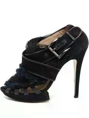 NICHOLAS KIRKWOOD Suede Fringed Sandals - Black